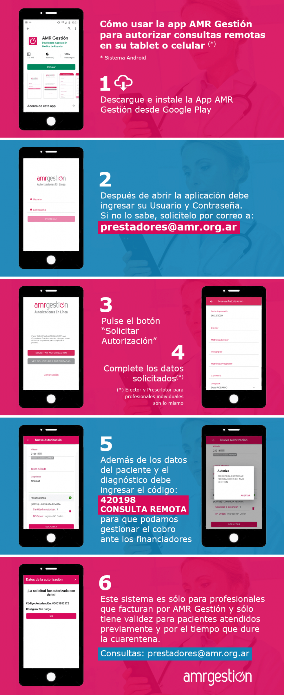 App AMR Gestión para autorizar consultas remotas (para Android / iOS ...